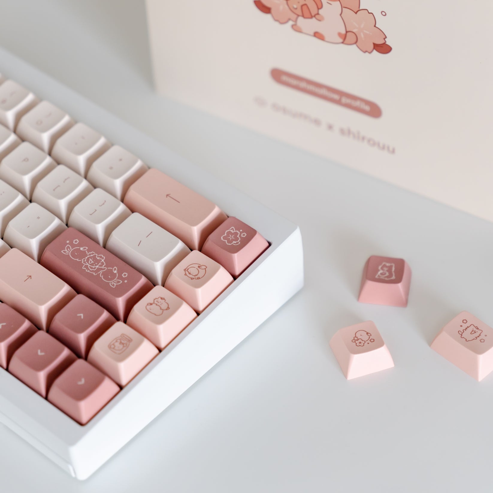 momo neko marshmallow keycaps – osume